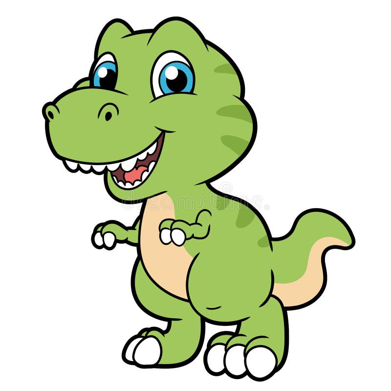 Cute Baby T-rex Character on White Background 2 Stock Vector ...