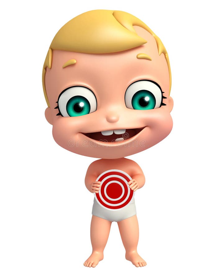 Cute Baby with Target Board Stock Illustration - Illustration of ...