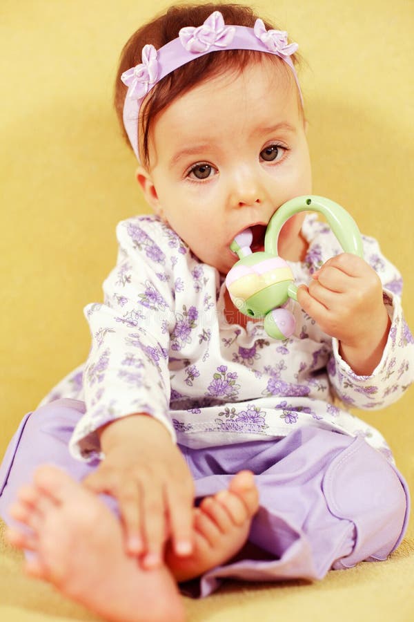 Cute baby with toy stock photo. Image of expression, smart - 5676312