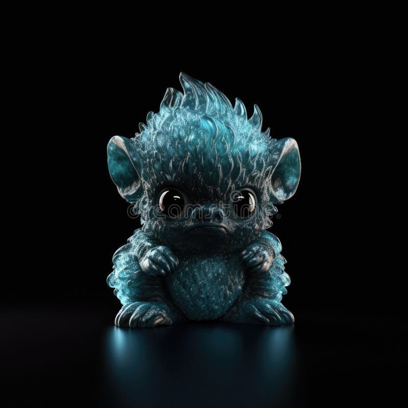 Cute Baby Troll Shape in Fire on Black Background. Generative AI Stock ...