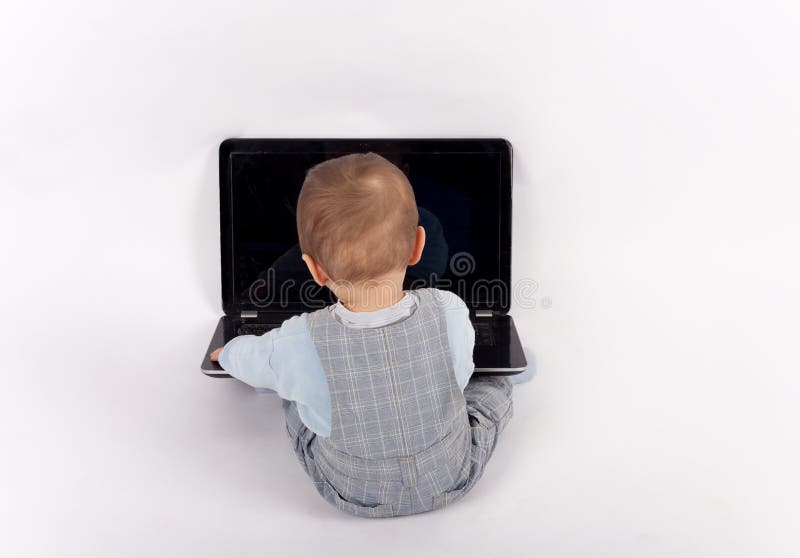 Mom and Her Baby Using Laptop Stock Photo - Image of laptop, adorable ...