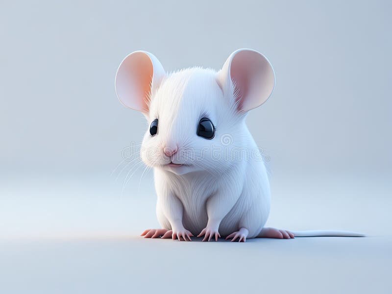 Cute Baby White Mouse