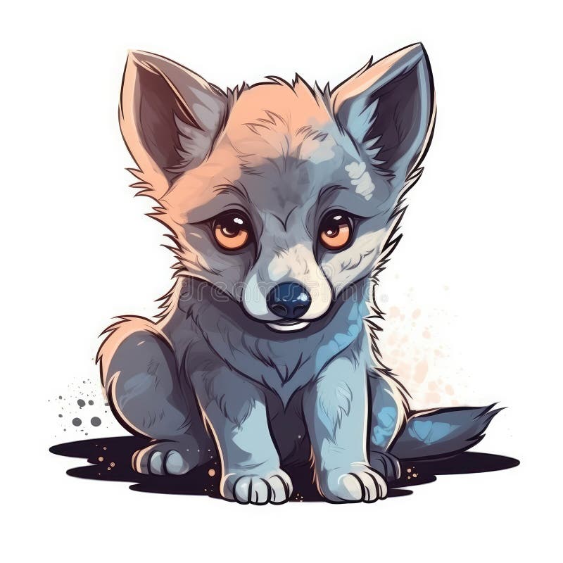 Cute Baby Wolf Drawing