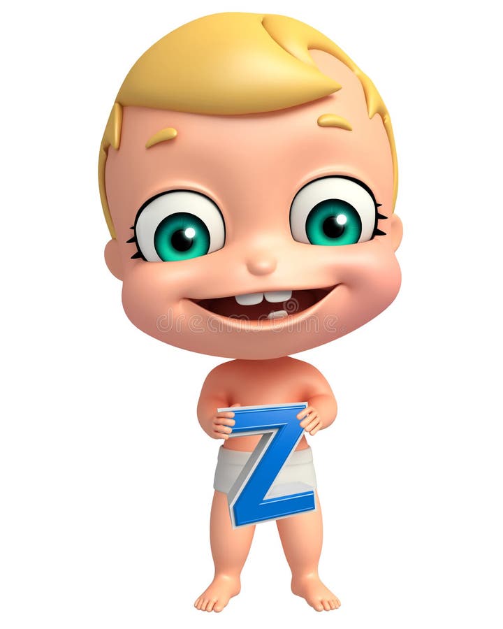 Cute baby with Z alphabate stock illustration. Illustration of ...