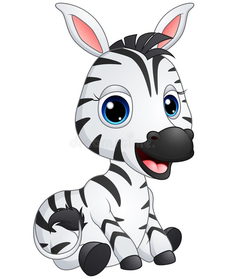Cute baby zebra cartoon stock vector. Illustration of cartoon - 83970196