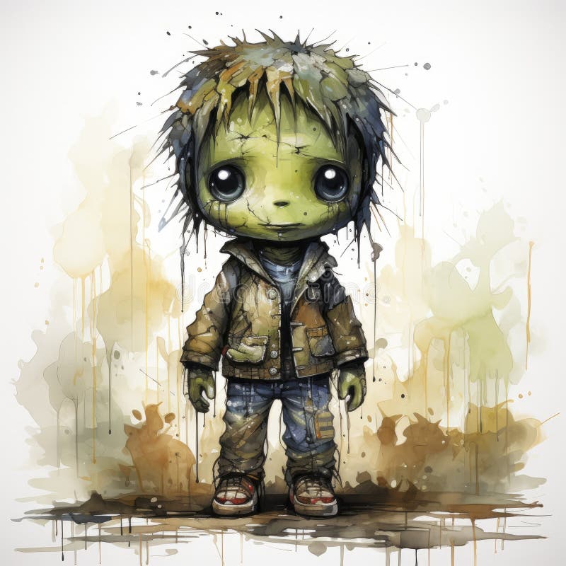 Cute Baby Zombie in Scary Pose. Stock Image - Image of spooky, creepy ...