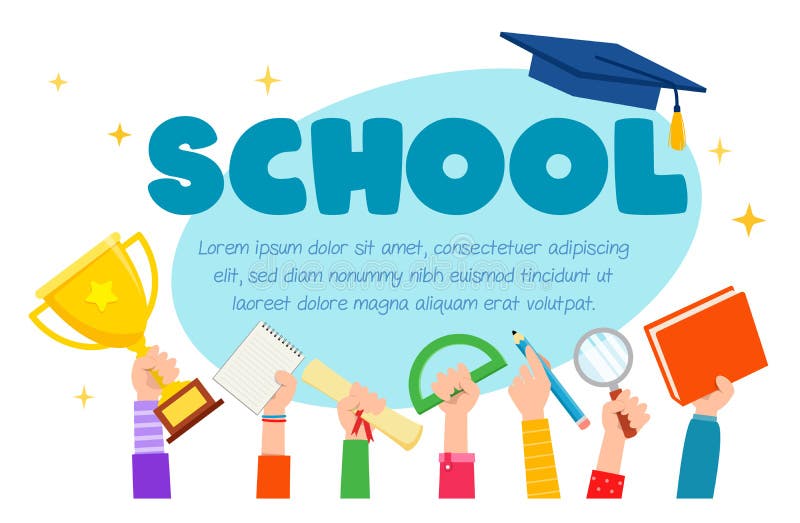 Cute Back To School Poster Template with Text Stock Vector ...