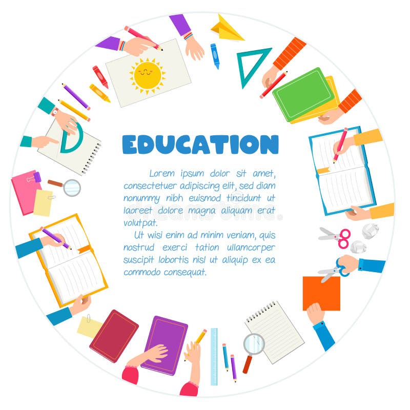 Cute Back To School Poster Template with Text Stock Vector ...