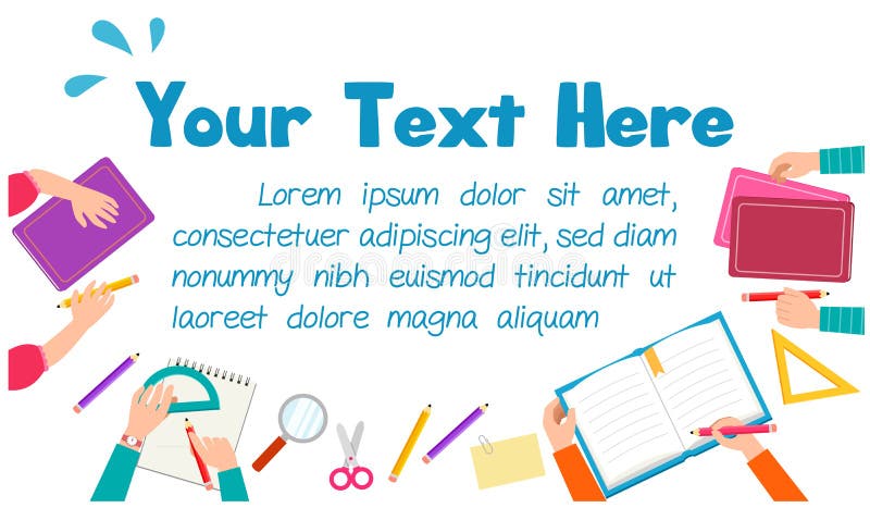 Cute Back To School Poster Template with Text Stock Vector ...