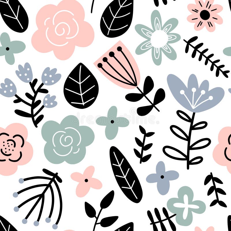 Cute Background with Abstract Flowers Stock Vector - Illustration of ...