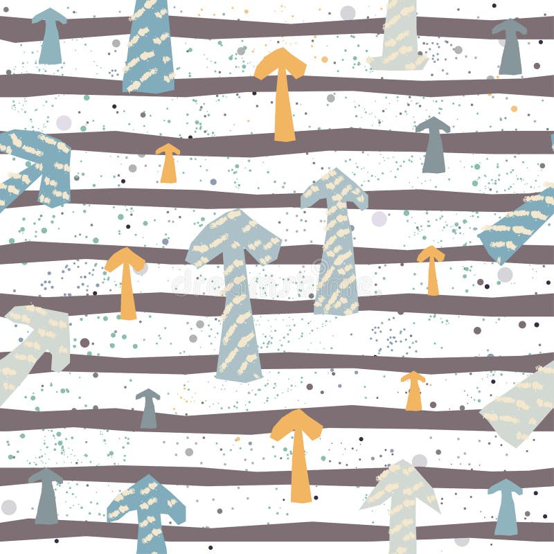 Cute Background with Arrows. Hand Drawn Seamless Pattern Stock ...