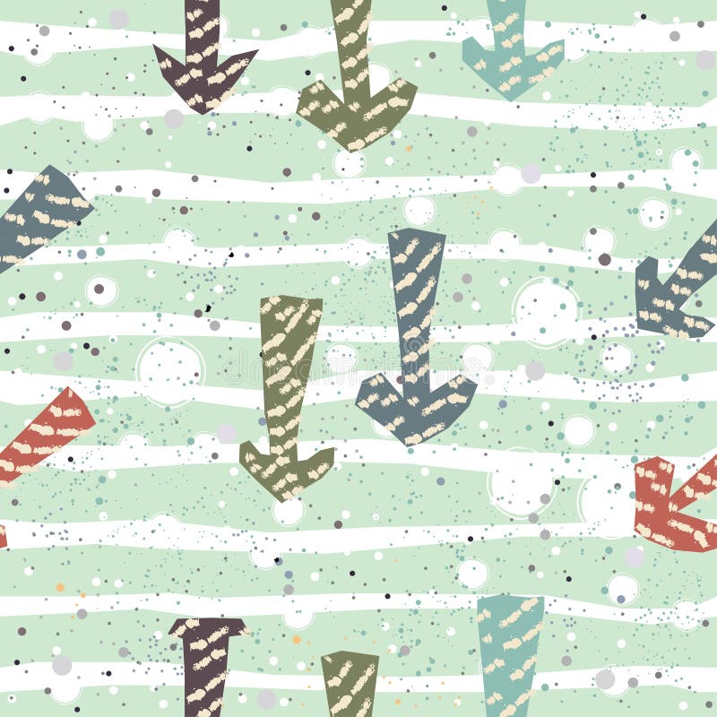 Cute Background with Arrows. Hand Drawn Seamless Pattern Stock ...