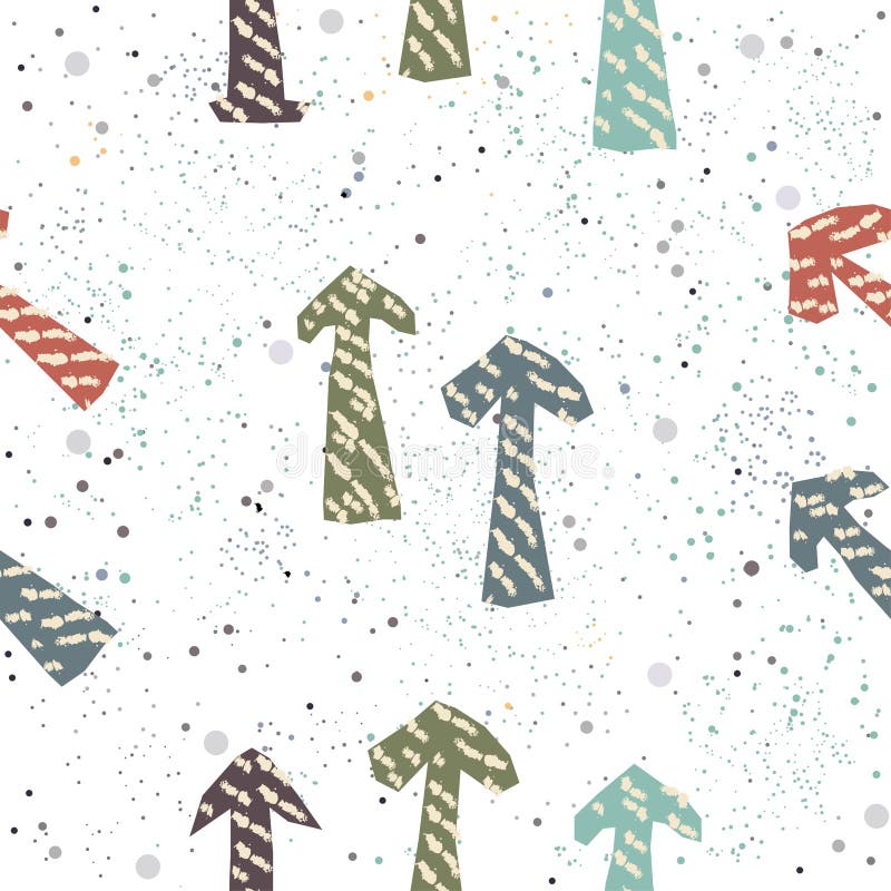 Cute Background with Arrows. Hand Drawn Seamless Pattern Stock ...