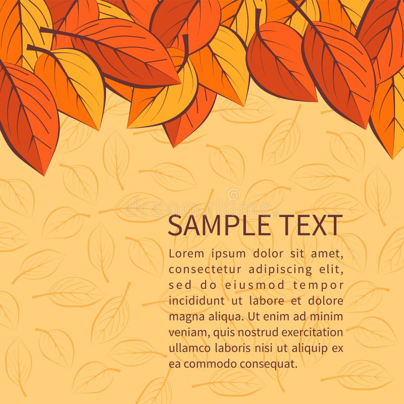 Cute Background with Autumn Leaves. Stock Vector - Illustration of ...