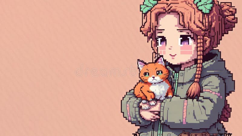 Cute Background with Copy Space Pixel Art Style Stock Illustration ...