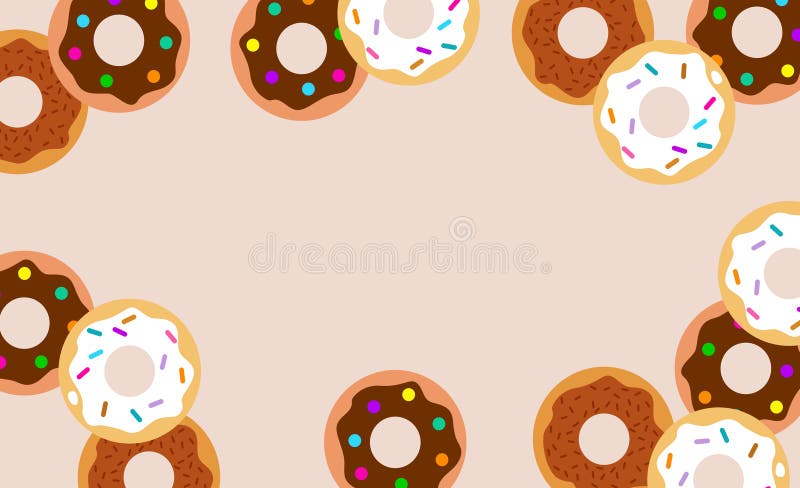 Cute Background with Donuts. Sweet Food Donuts. Vector Illustration ...
