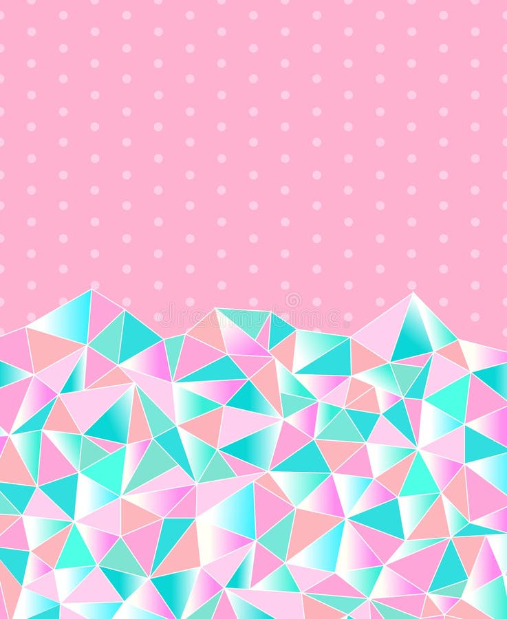 Cute Background for a Princess with Crystals. Multicolored Triangles ...