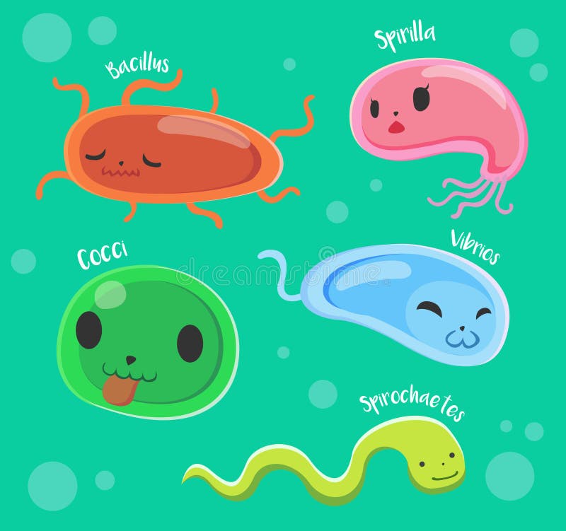 Cute Bacteria stock vector. Illustration of micro, danger - 76372895