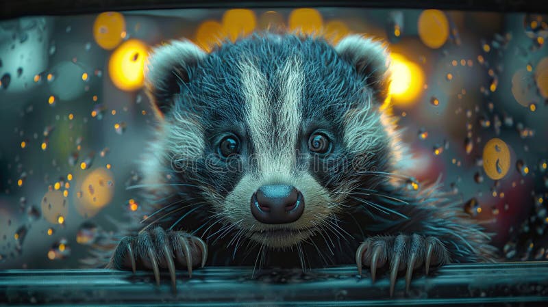 Badger Looking through Window Stock Illustration - Illustration of ...