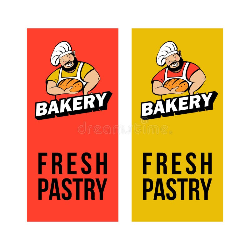 Baker Baked Bread in the Oven. Vector Logo. Stock Vector - Illustration ...