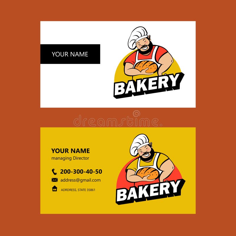Cute Baker with Freshly Baked Bread. Vector Logo. Stock Vector ...