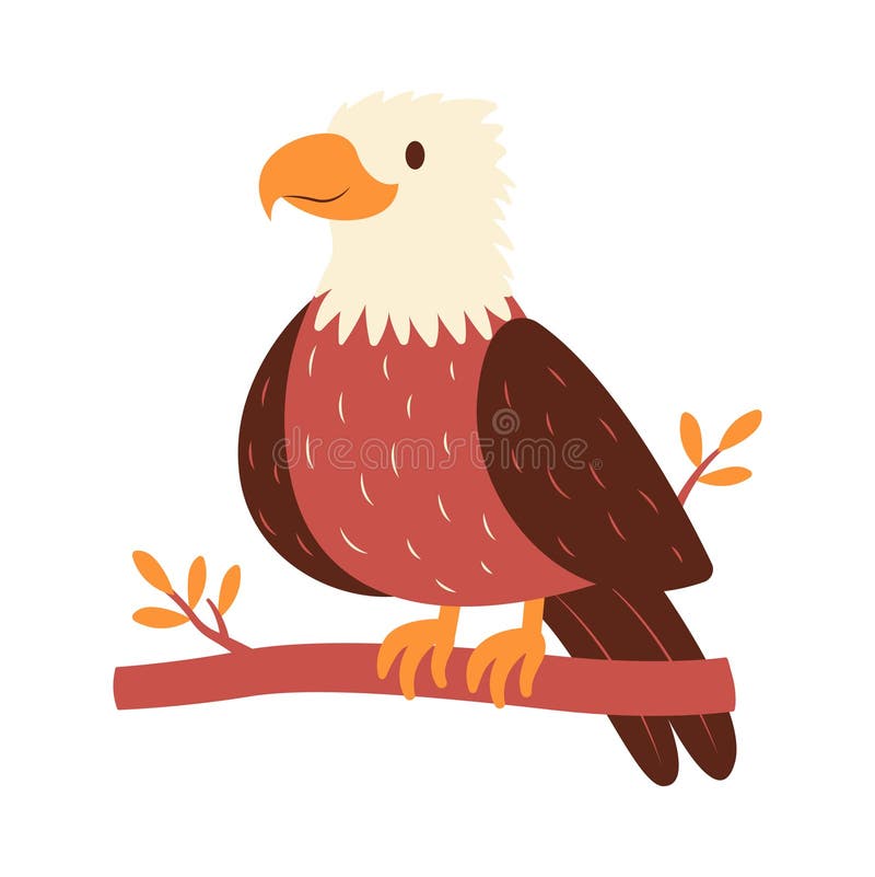 Cute Bald Eagle Hawk Falcon Bird Animal Perched on Tree Twig in the ...