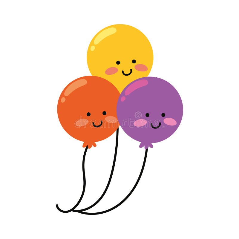 Cute Balloons Icon stock vector. Illustration of event - 360513050