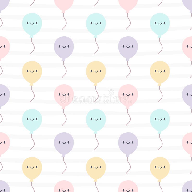 Cute Balloons Seamless Pattern Background Stock Illustration ...