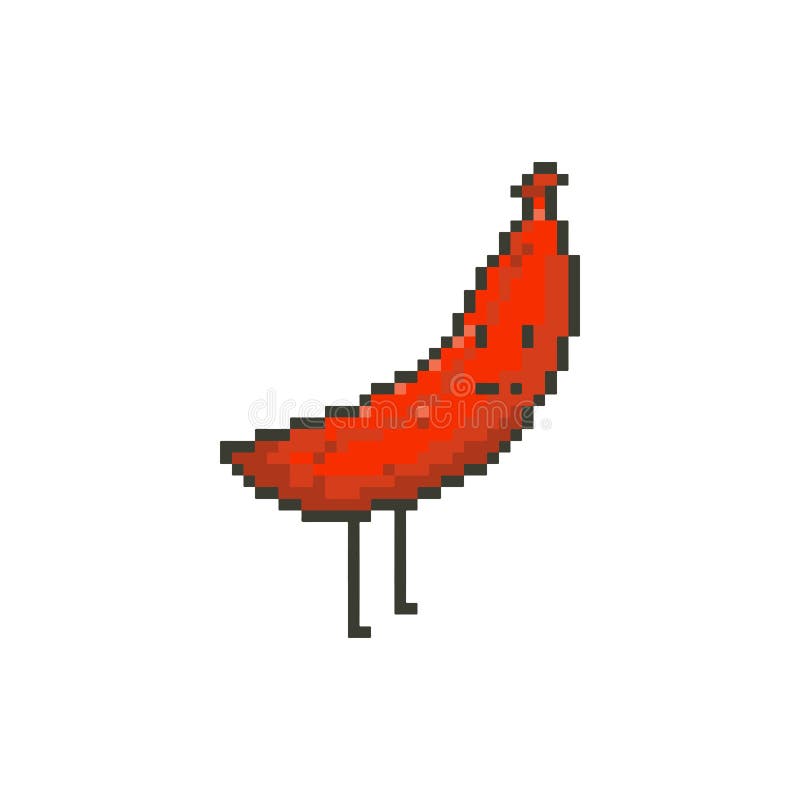 Cute Banana Fruit 8-bit Pixel Art Vector Illustration Stock Vector ...
