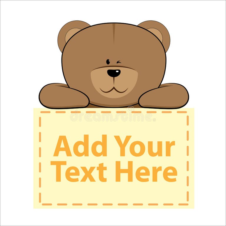 Cute Banner Bear stock vector. Illustration of mammal - 25420020