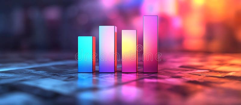 Cute Bar Chart with a Gradient Backdrop Stock Illustration ...