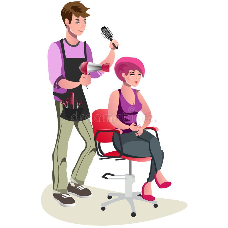 Cute barber character. stock vector. Illustration of barbershop - 93011998