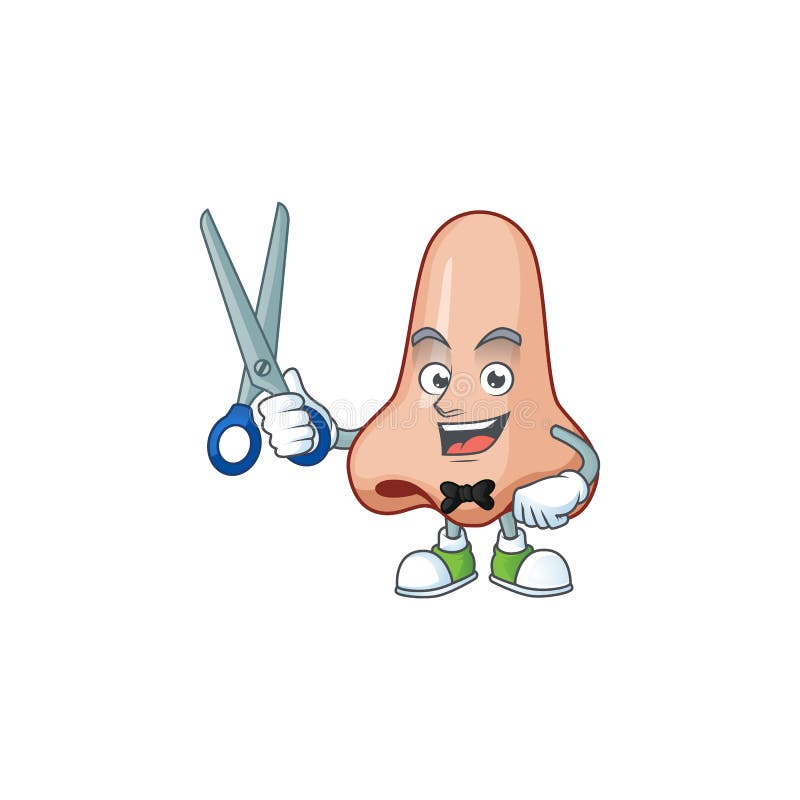 Cute Barber Nose Cartoon Character Style with Scissor Stock ... Cute Barber Nose Cartoon Character Style with Scissor Stock ...