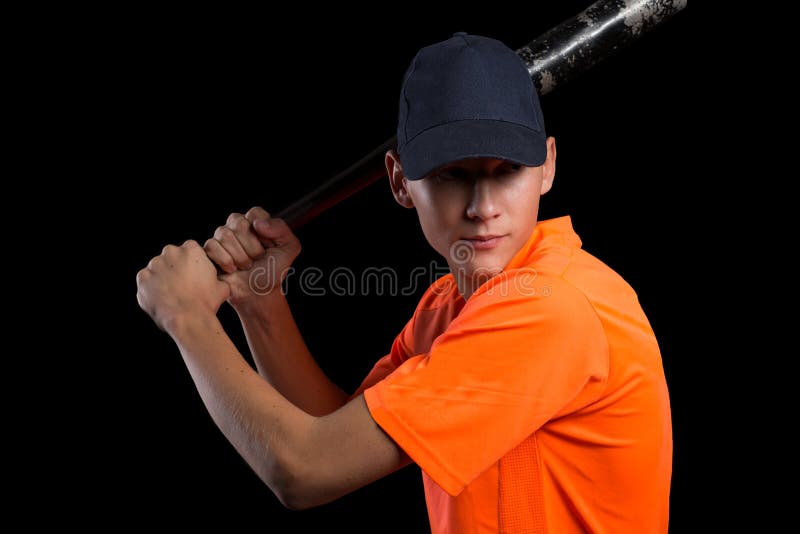 Cute Baseball Player Bat Preparing To Strike Stock Photo - Image of ...