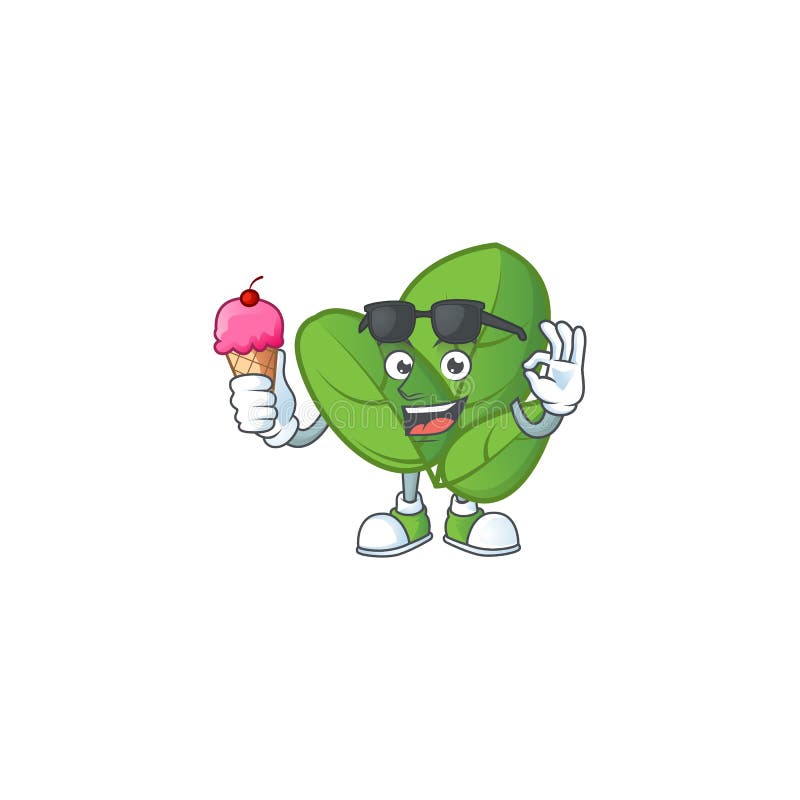 Cute Basil Cartoon Character with a Board Stock Vector - Illustration ...