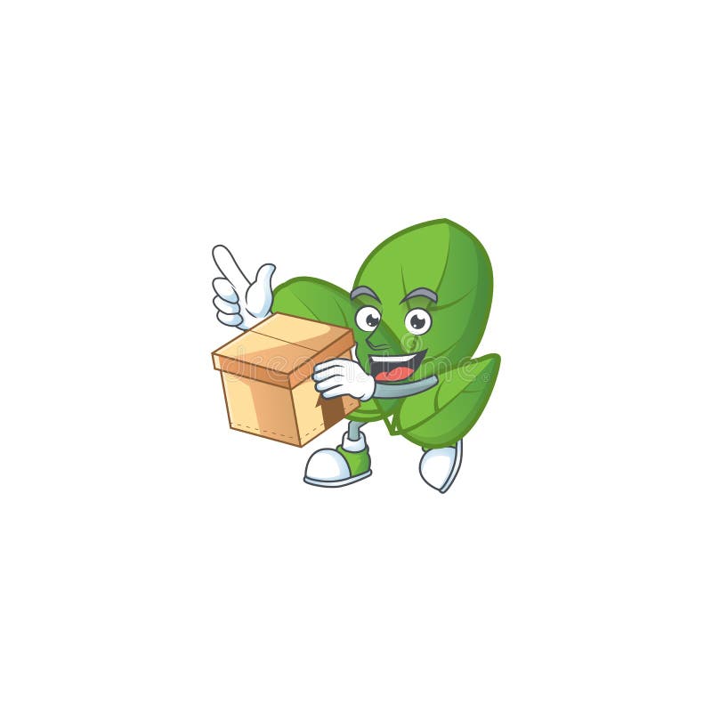 Cute Basil Cartoon Character with a Board Stock Vector - Illustration ...