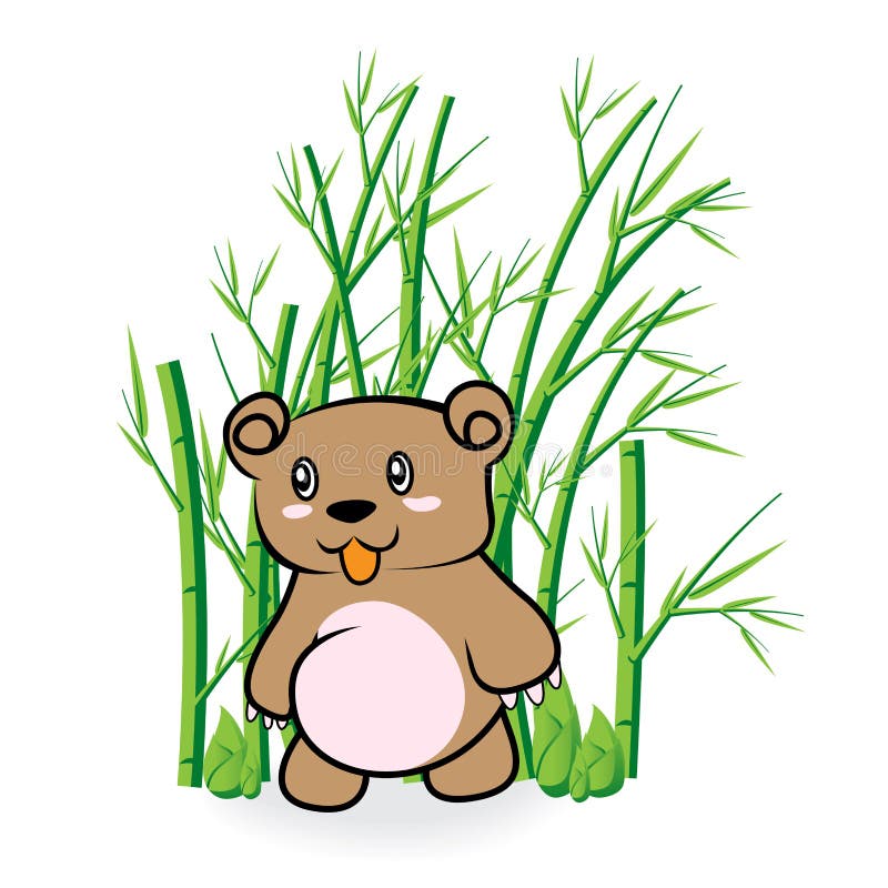 Cute Bear in Bamboo Forrest 01 Stock Vector - Illustration of cute ...