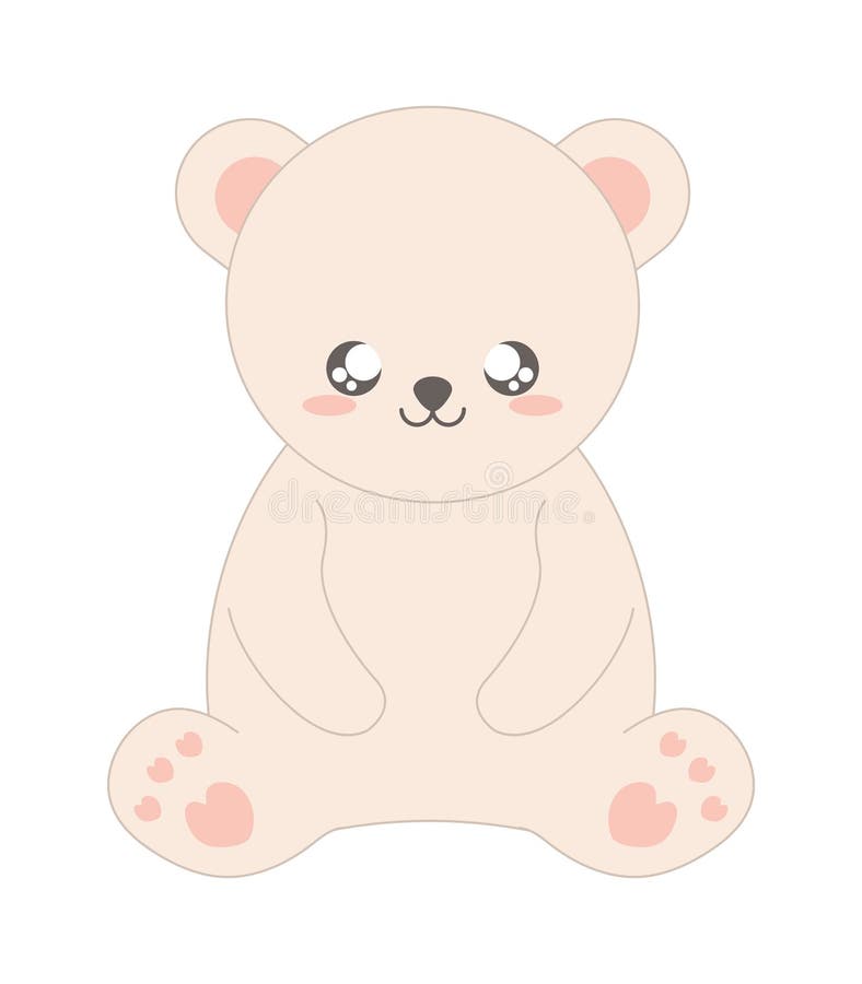 Cute bear icon stock vector. Illustration of white, wild - 215378188