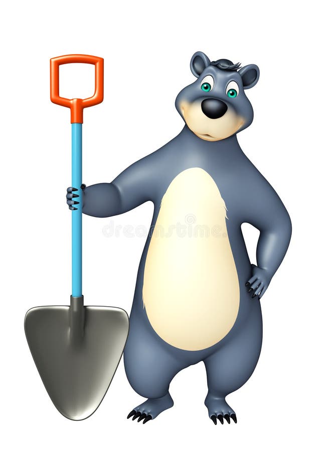 Cute Bear Cartoon Character Digging Shovel Stock Illustrations – 13 ...
