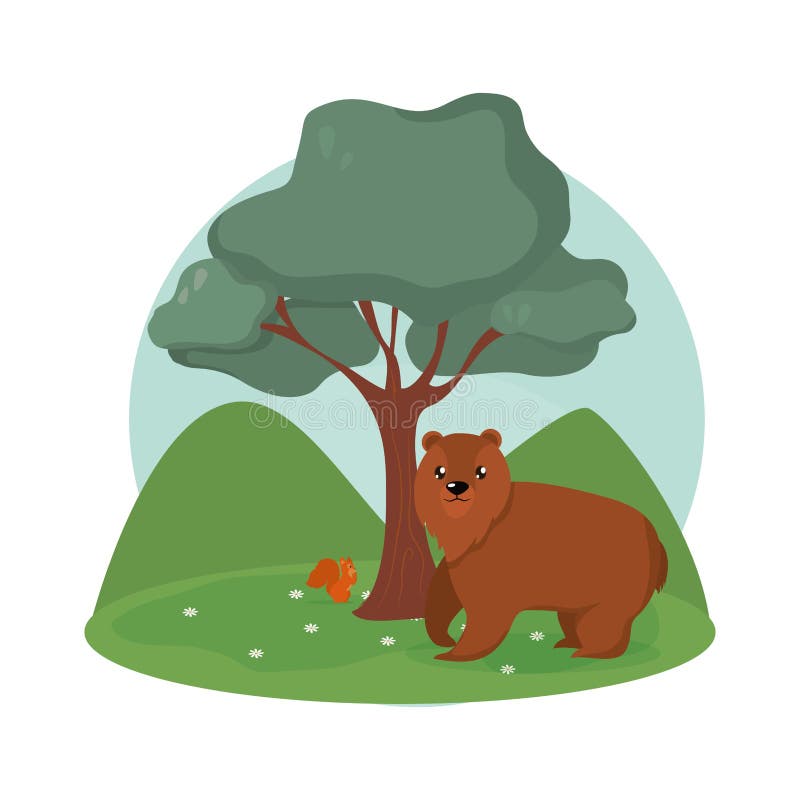 Cute bear cartoon stock vector. Illustration of park - 113082312