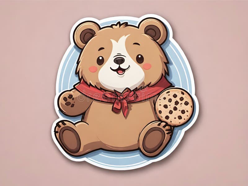 Cute Bear Cartoon with Delicious Cookies Stock Illustration ...