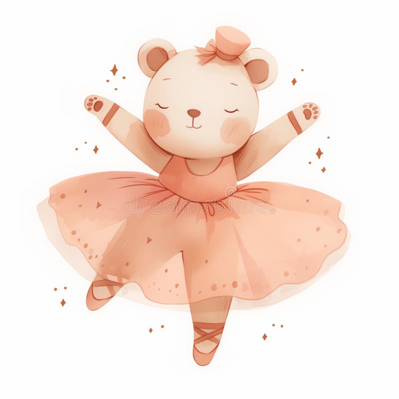 A Cute Bear Character Dressed As a Ballet Dancer Performing on Stage in ...