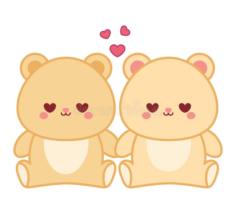 Cute bear couple stock vector. Illustration of couple - 357178568