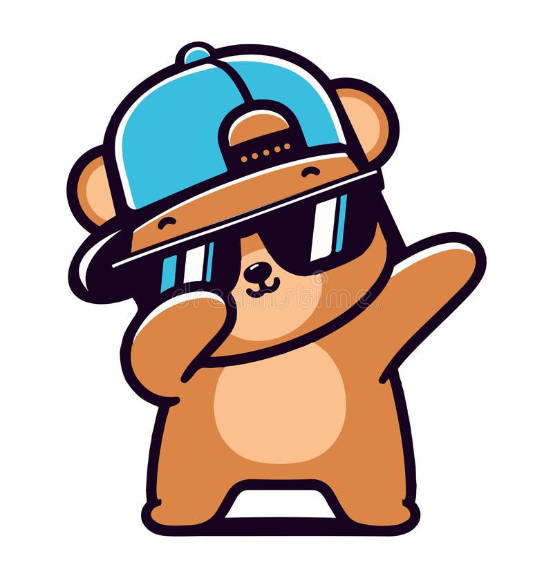 Cute Bear Dabbing Movement Cartoon Stock Vector - Illustration of ...