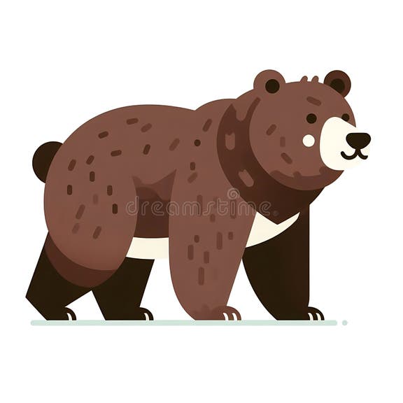 Cute Bear, Flat Style Illustration, Character Stock Illustration ...