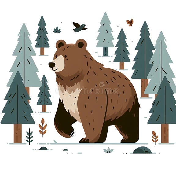 Cute Bear, Flat Style Illustration, Character Stock Illustration ...