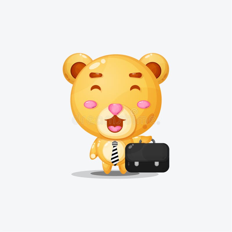 Cute pig go to work stock vector. Illustration of small - 255586786