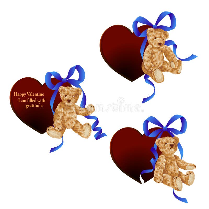 Cute Bear and Heart Chocolate Card Material, Stock Vector ...
