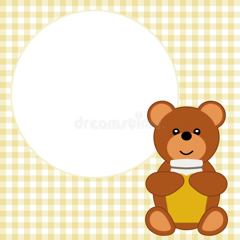 Cute Bear Message Greeting Card. Vector Image Stock Vector ...
