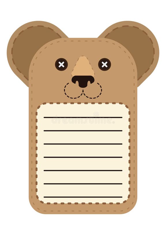 Cute Bear Note. Vector Illustration Decorative Design Stock Vector ...